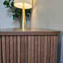 Ebern Designs 47" Sideboard Buffer Cabinet with Fluted Slide Doors, Tambour Storage Cabinet with ...